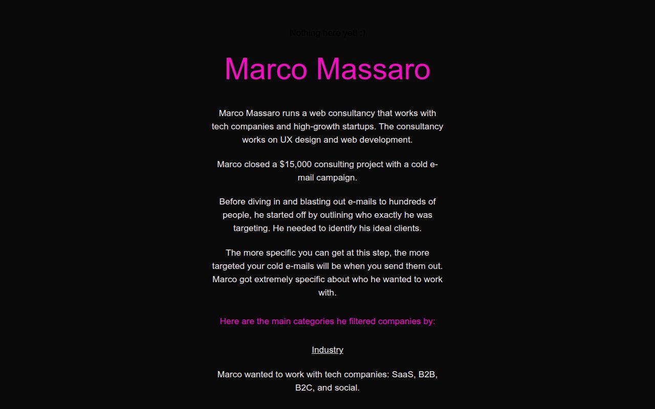 Case Study - Marco Massaro